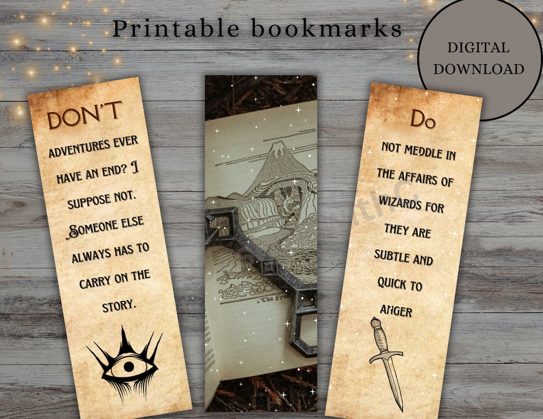 Handcrafted Tolkien Bookmarks | Lord of the Rings, Hobbit Inspired ...