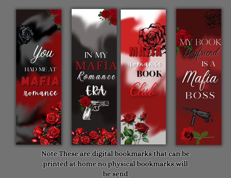 Mafia Romance | Mafia Romance Reader Bookmarks Digital Printable ...