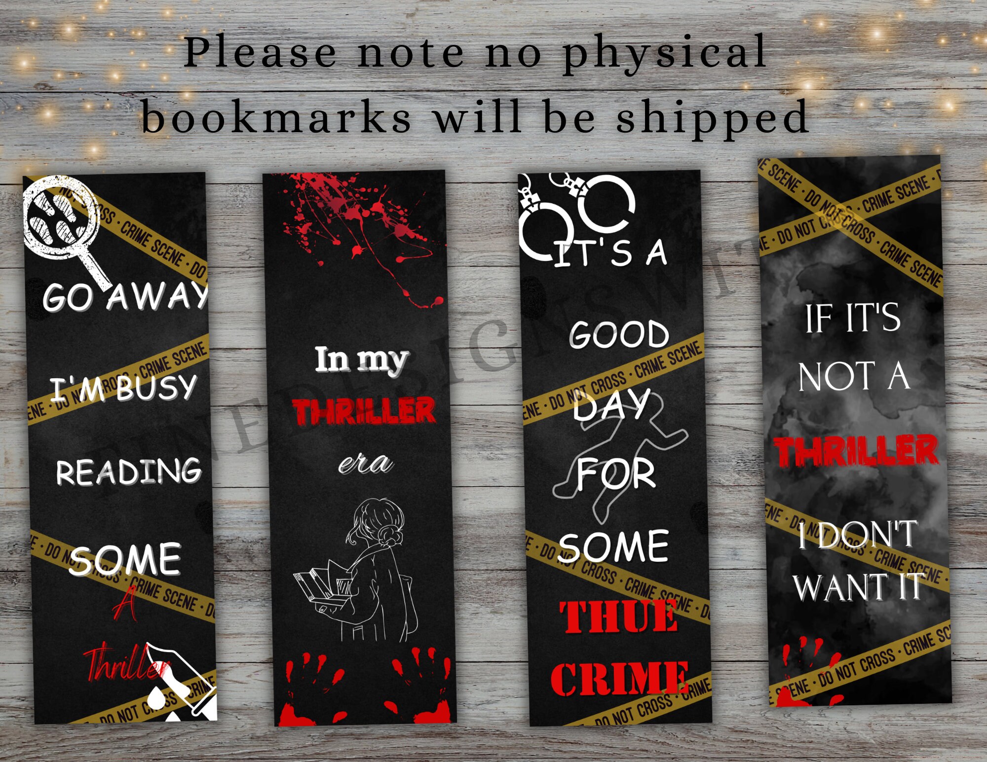 Thriller Book Reader Bookmarks | Thriller Era | Digital Printable ...