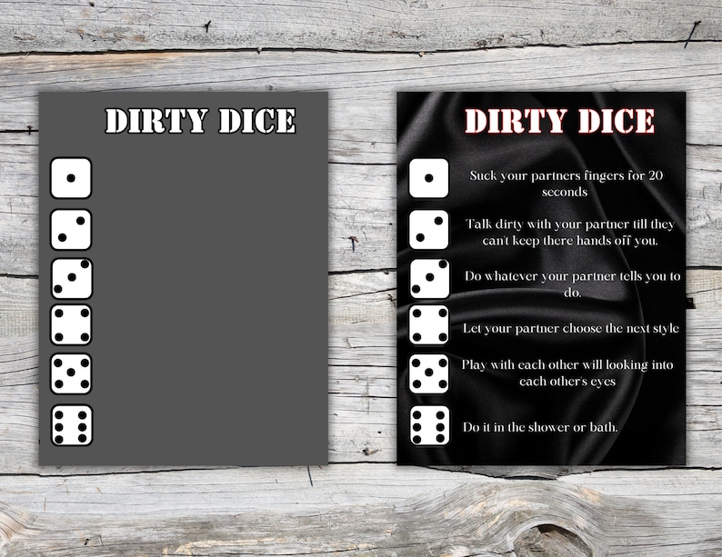 Dirty Dice Game , Couples Games , Adult Games for Couples , Printable ...