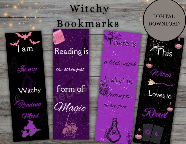 Printable Witchy Bookmarks - Instant Download | Mystical and Magical ...