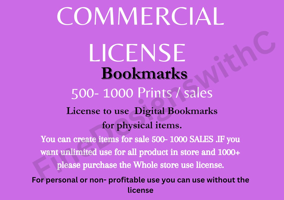 Commercial Licence for Bookmarks in Store Commercial License Bookmarks ...