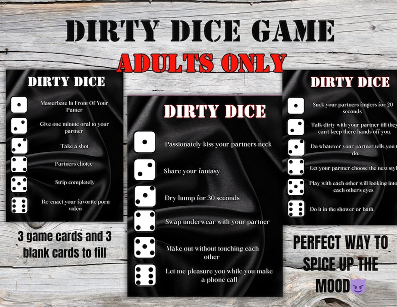 Dirty Dice Game , Couples Games , Adult Games for Couples , Printable ...