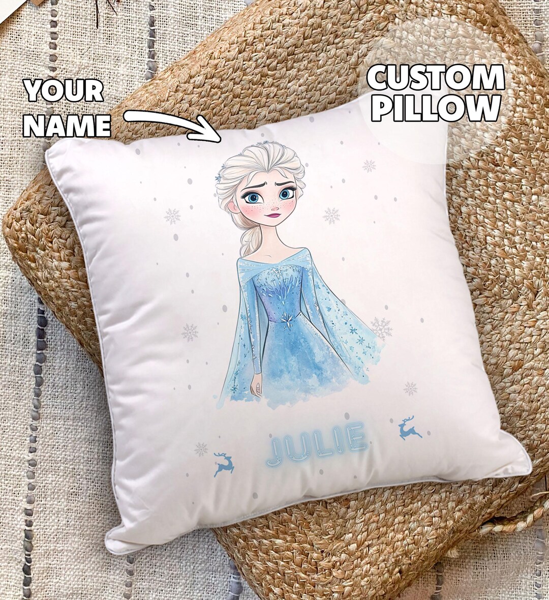 Custom Frozen Pillow - Frozen Decoration, Princess Elsa, Anna ...