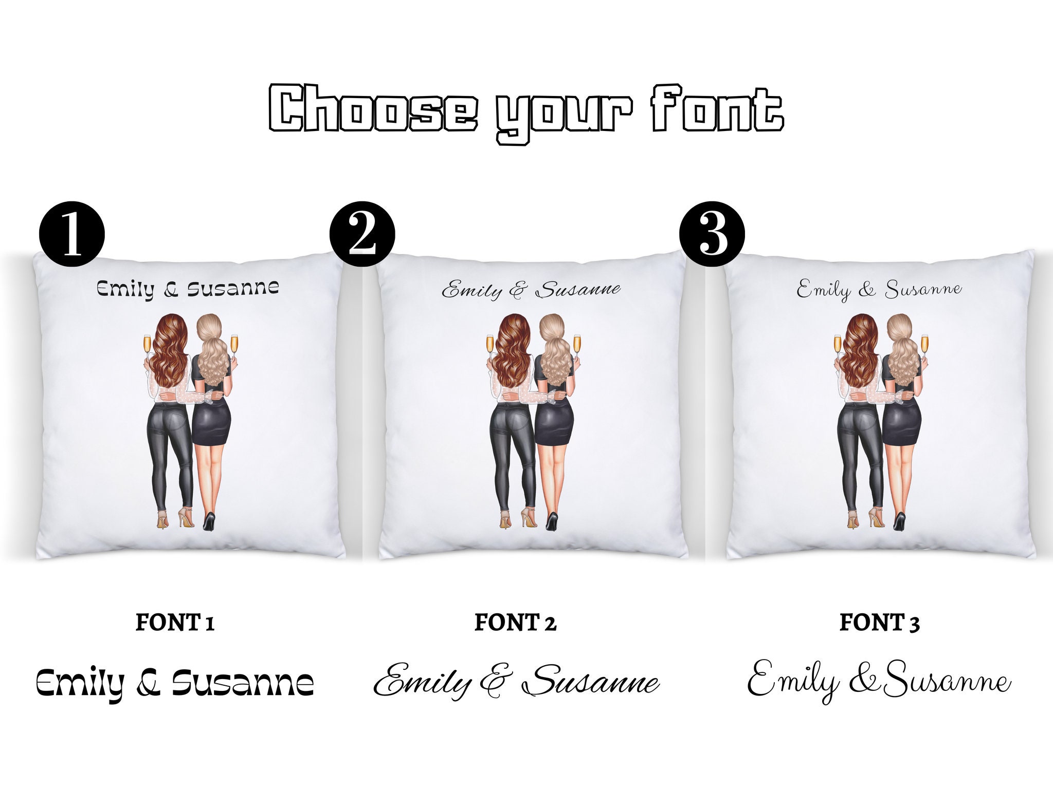 Best Friends Pillow - Girls Gift, Personalized Pillow, Custom Gift ...