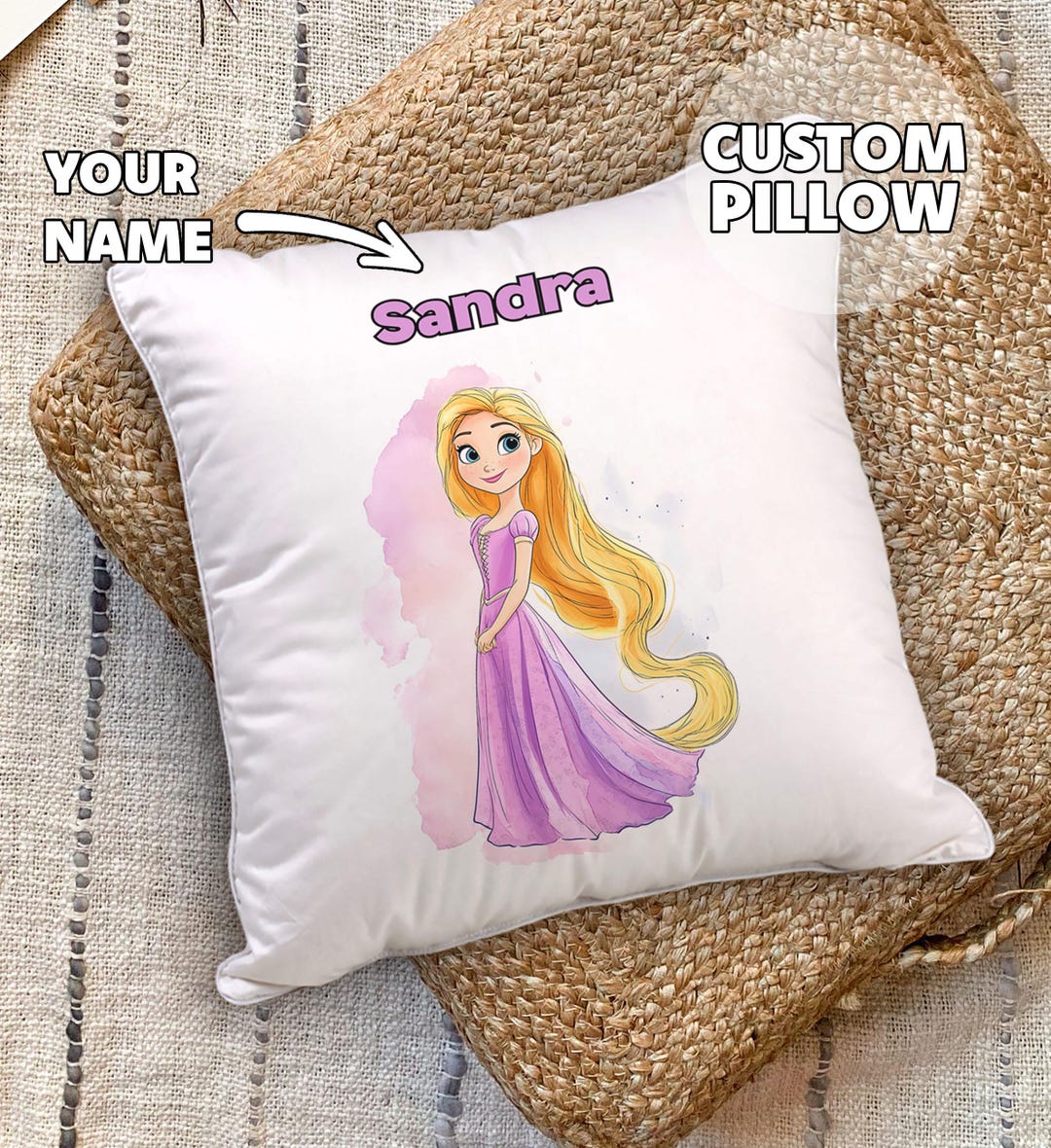 Personalized Princesses Pillow - Custom Gift, Gift for Girls, Baby ...