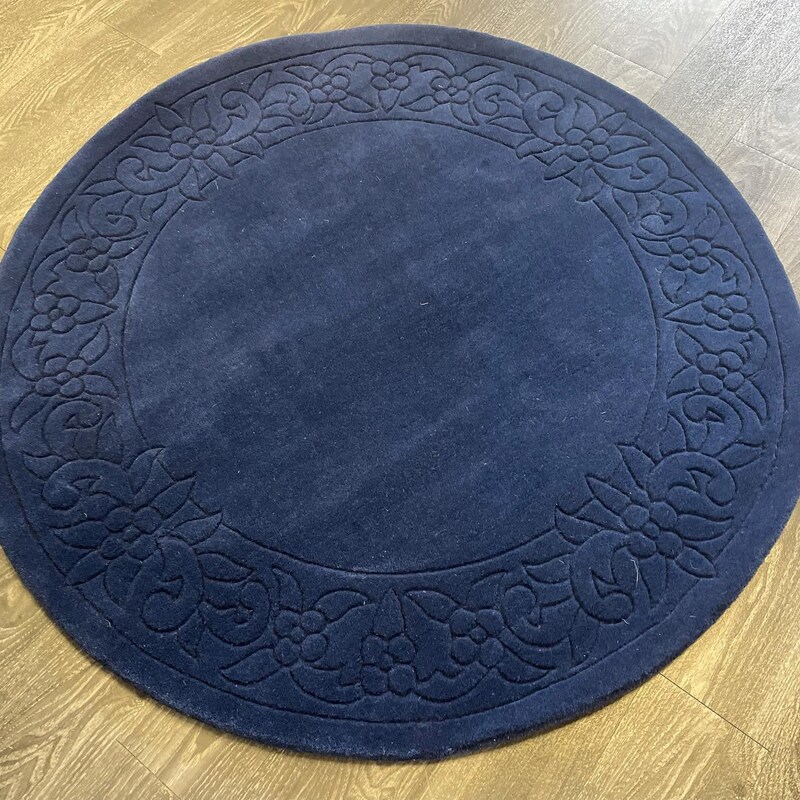 Blue Round Rug - Etsy