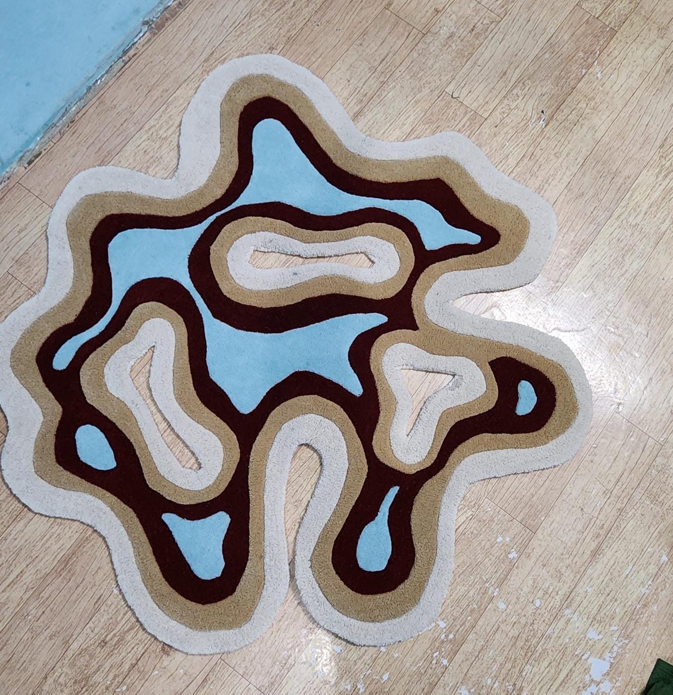 Amoeba Irregular Shaped Custom Rug Hand-tufted Wool Handmade Area Rug ...