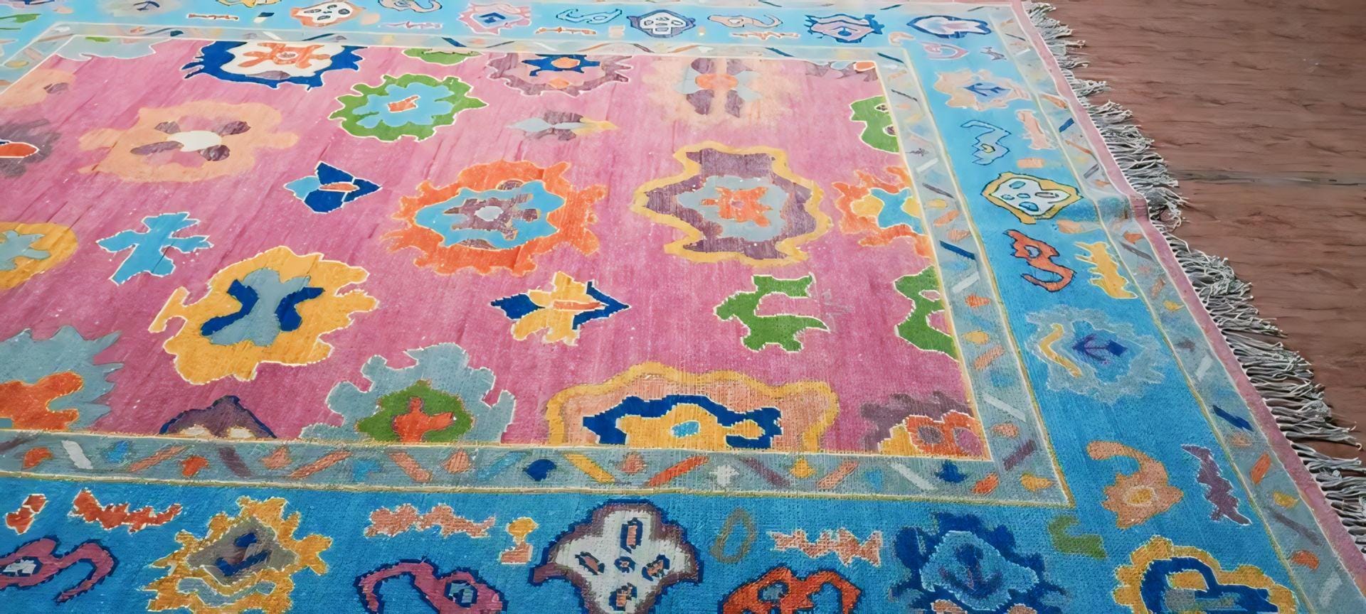 Pale Pink Oushak Modern Rug for Living Room,dining,large Area Rug Under ...