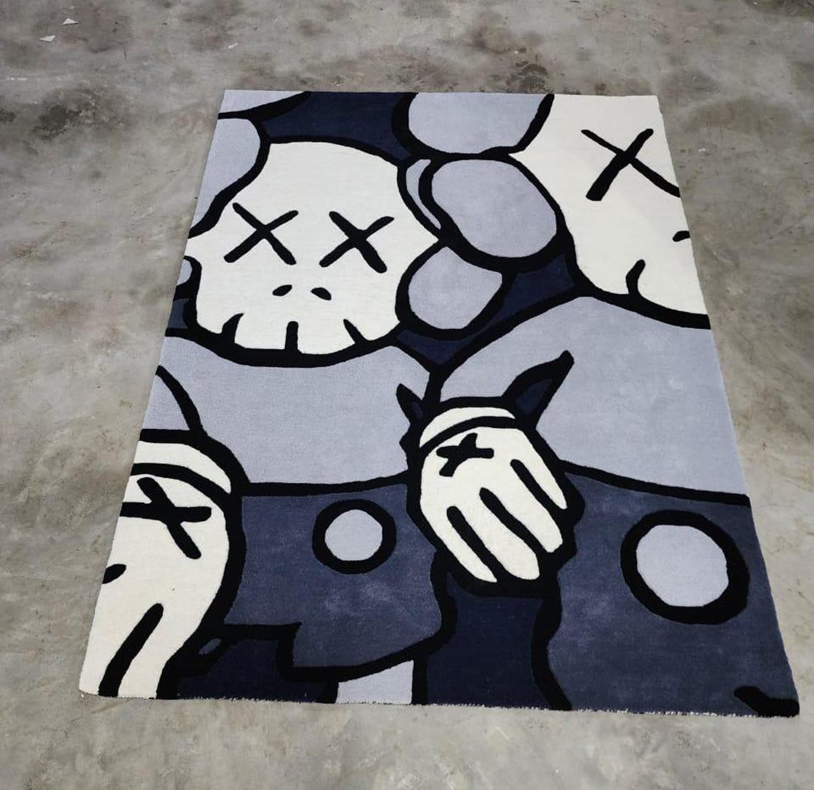 Kasw Rug,hand Tufted Kaws Carpet,handmade 100% Wool Tufted Rugs ...