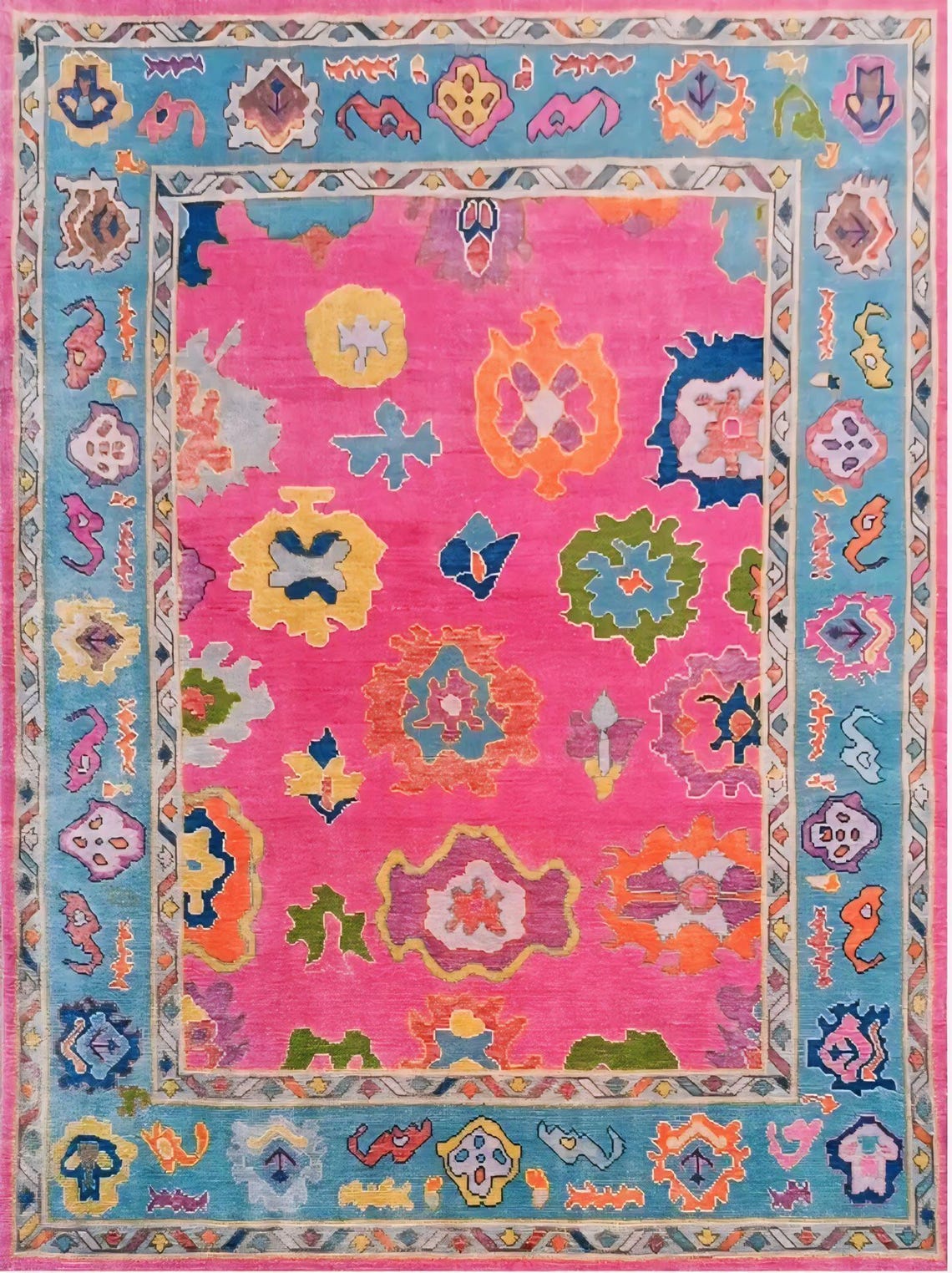 Pale Pink Oushak Modern Rug for Living Room,dining,large Area Rug Under ...