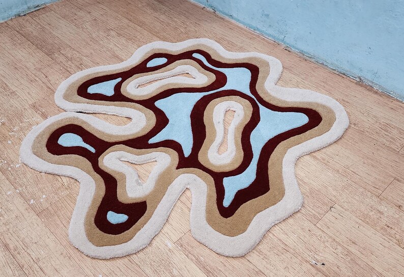 Amoeba Irregular Shaped Custom Rug Hand-tufted Wool Handmade Area Rug ...