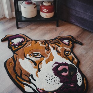 Dog Hand Tufted,brown and White Modern,dog Face Rug,cartoon Rug,premium ...