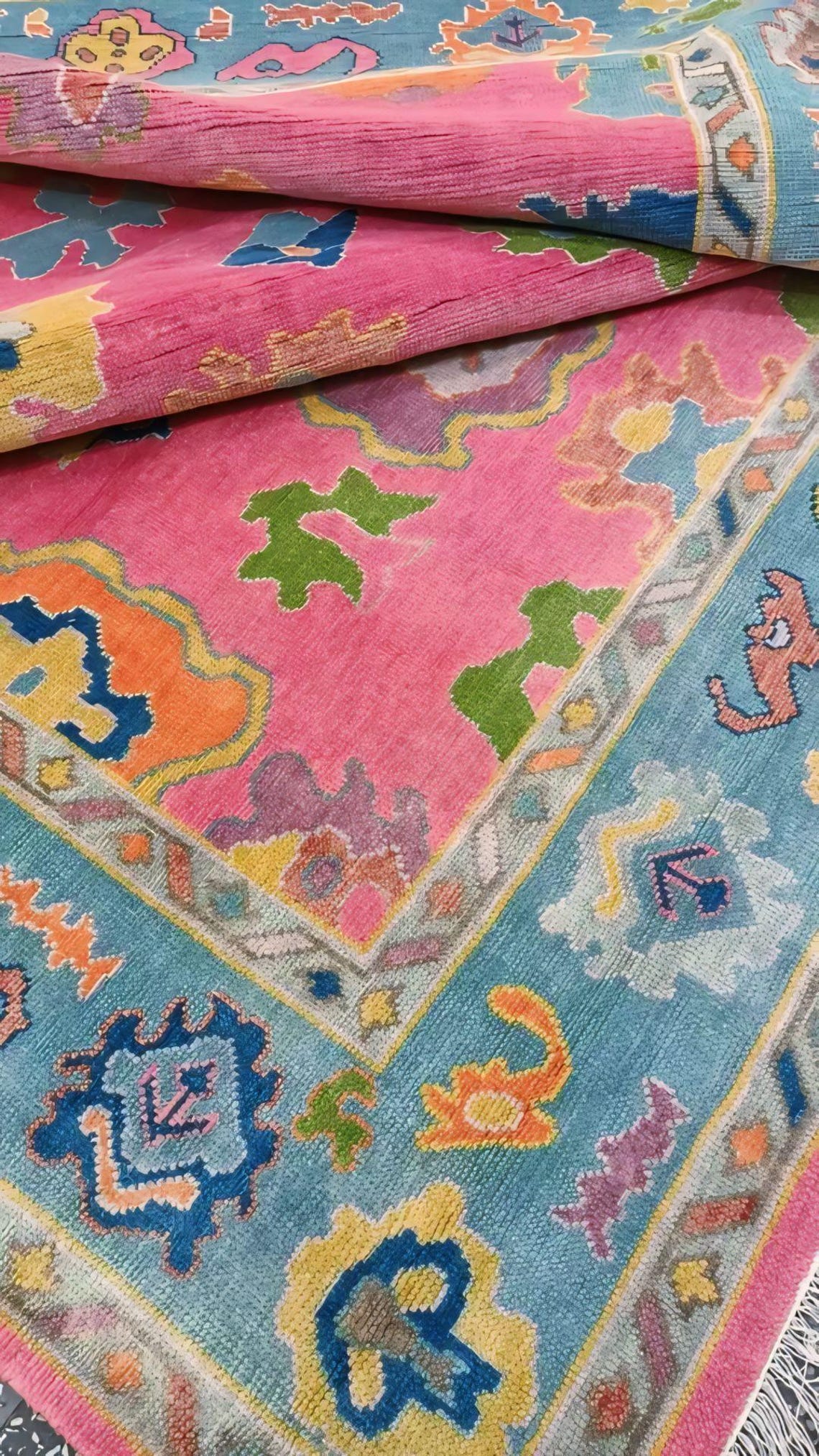 Pale Pink Oushak Modern Rug for Living Room,dining,large Area Rug Under ...