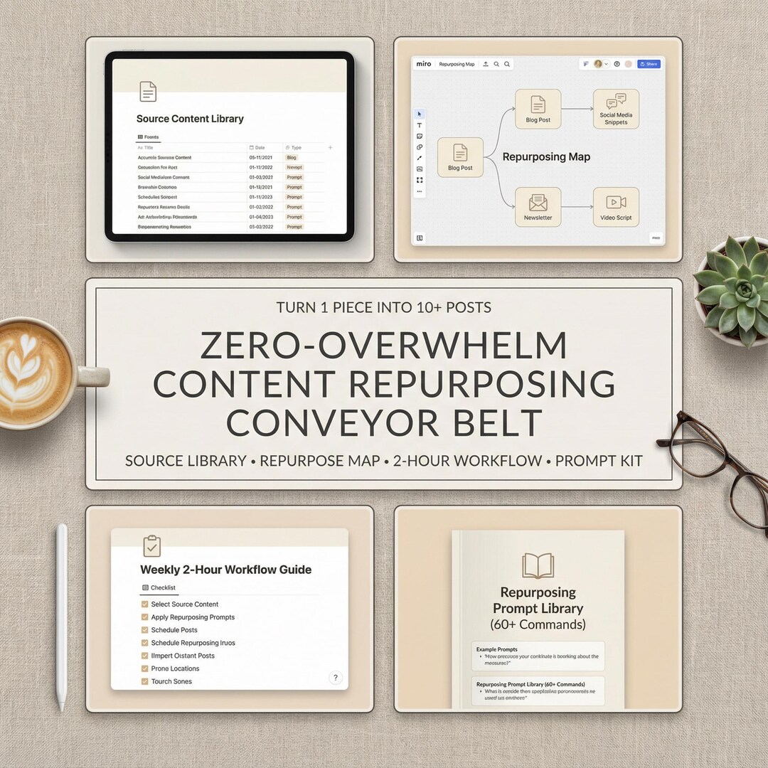Content Repurposing OS: Google Sheets Dashboard & Social Media Workflow ...