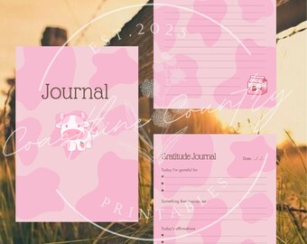 Strawberry Cow Spiral Notebook Spiralbound Journal Cute Adorable Cow ...