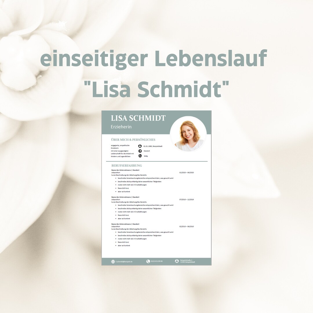 CV I One-page CV I CV Template I Application Template I Application I ...