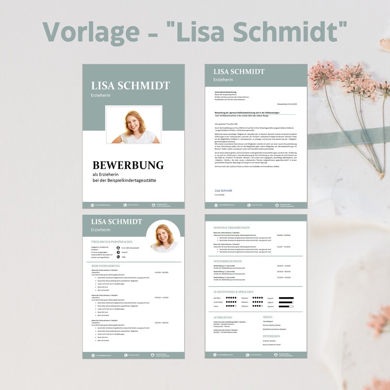 Application Template Word german Cover Sheet, Cover Letter, CV One ...