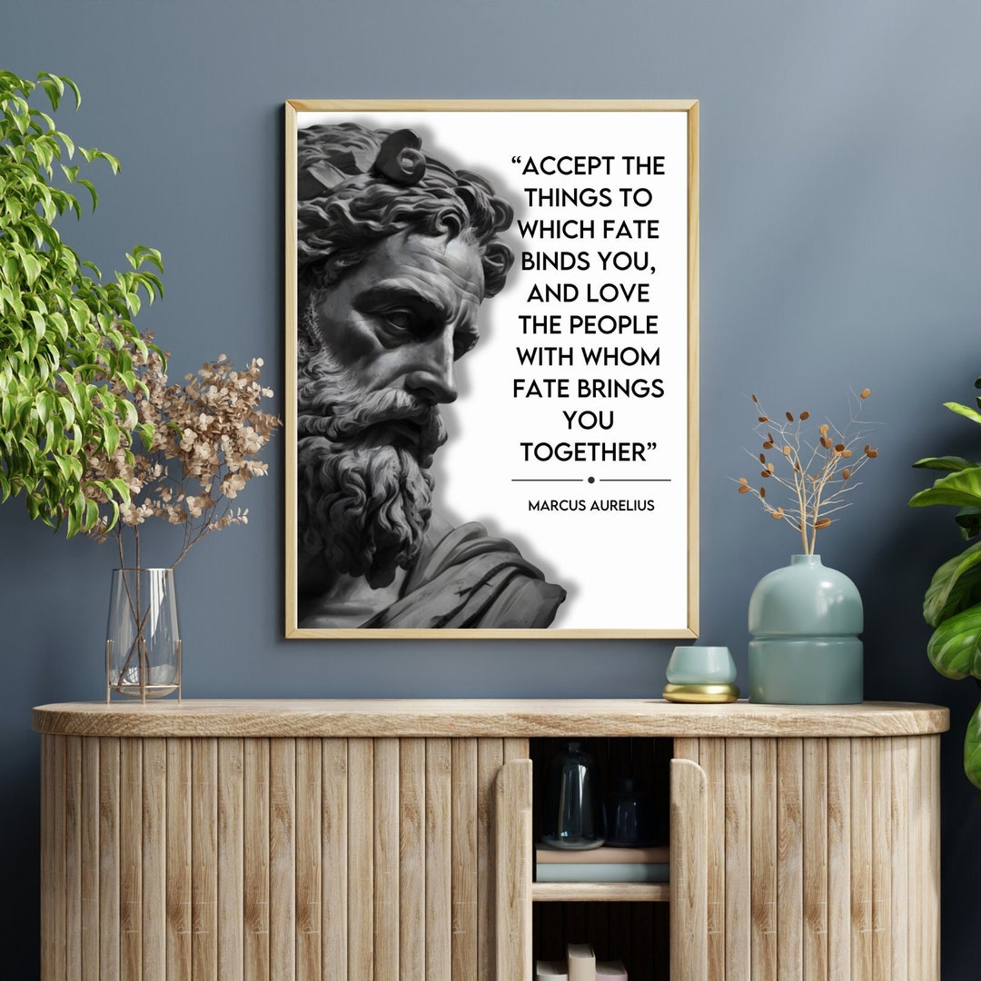 Marcus Aurelius Design Prints, Stoic Virtues Poster, Stoicism Wall Art ...