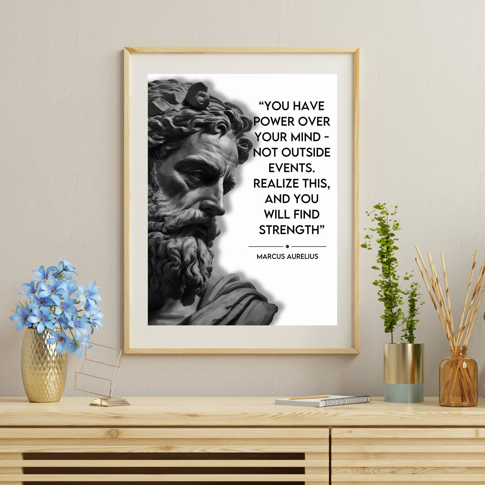 Stoic Wall Art Poster, Marcus Aurelius Design Prints, Stoicism Wall Art ...