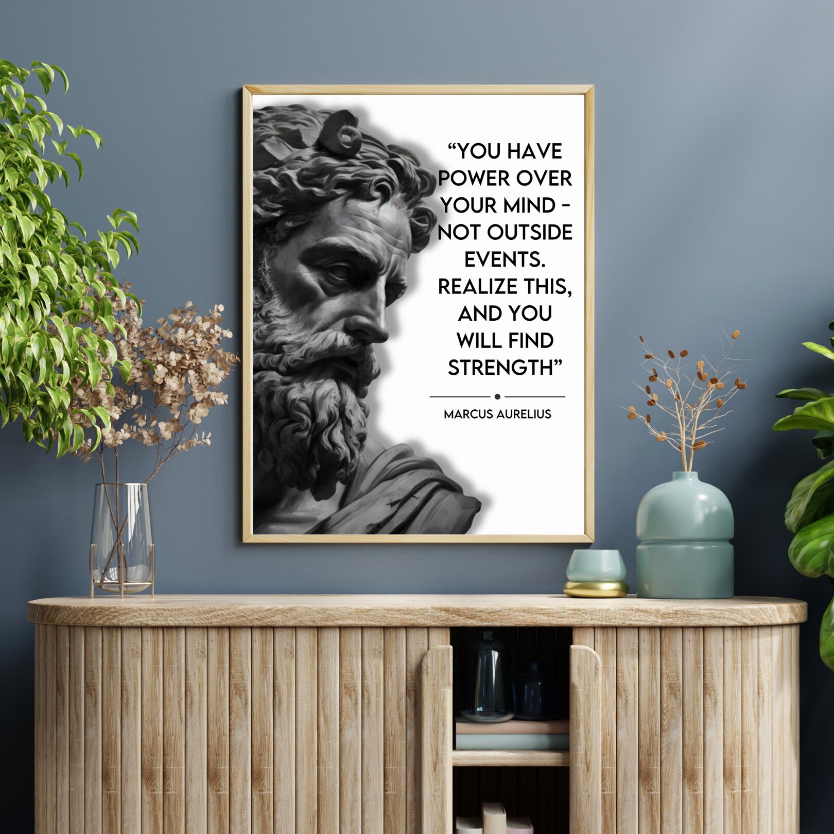 Stoic Wall Art Poster, Marcus Aurelius Design Prints, Stoicism Wall Art ...