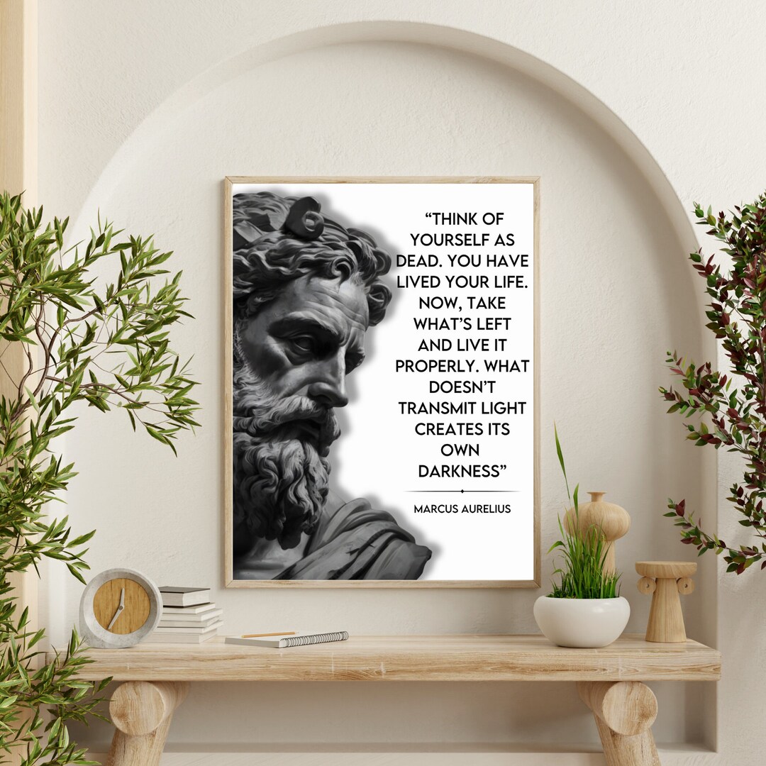 Marcus Aurelius Inspirational Quote Art Print, Marcus Aurelius Quotes ...