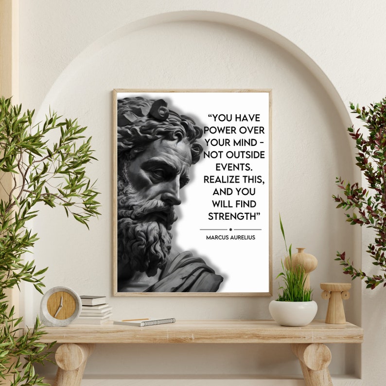 Stoic Wall Art Poster, Marcus Aurelius Design Prints, Stoicism Wall Art ...
