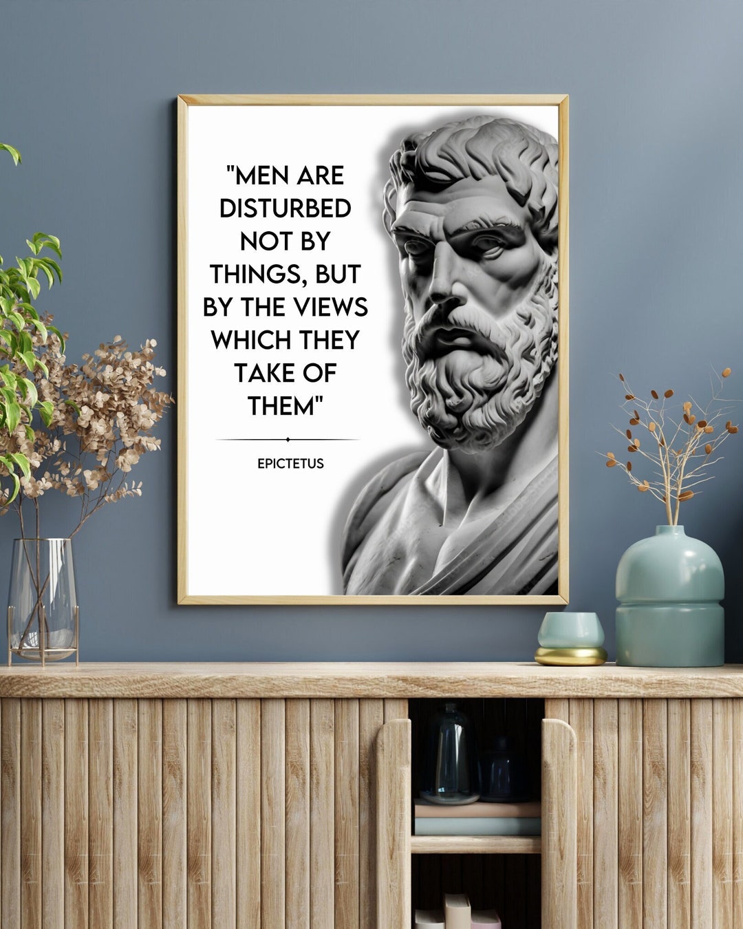 Stoic Virtues Poster, Epictetus Design Prints, Stoicism Wall Art ...