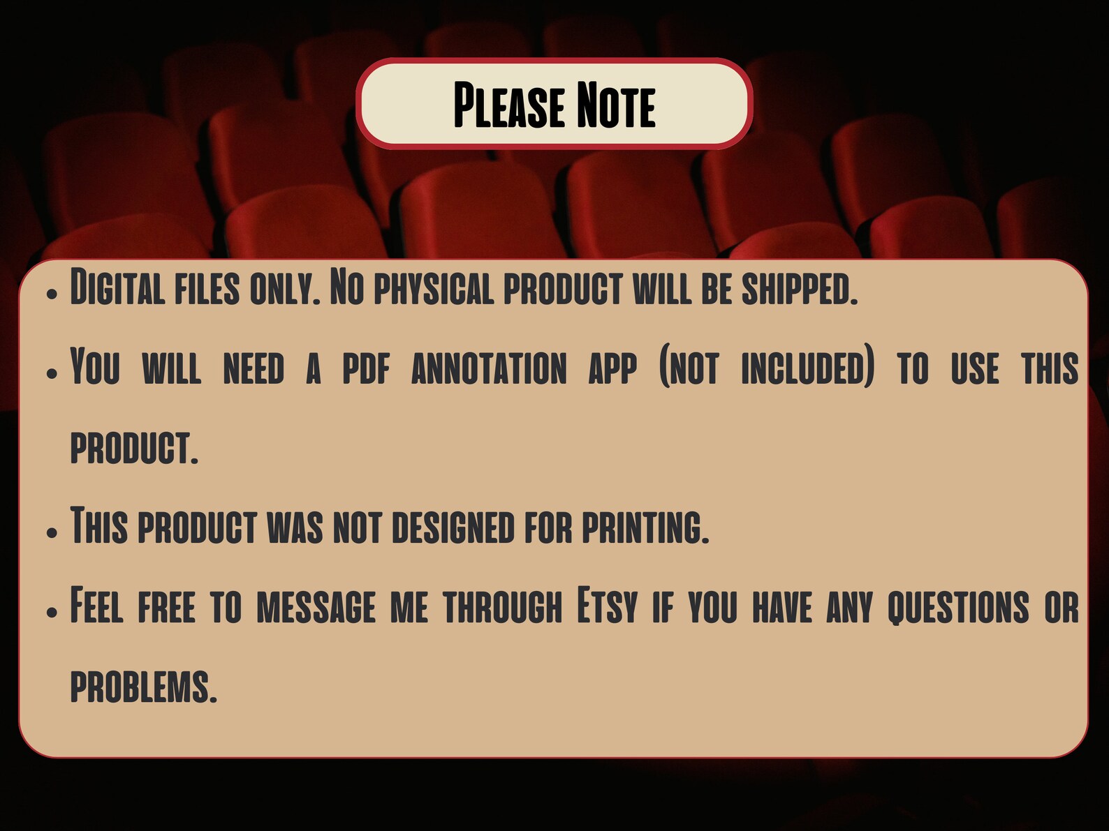 Cinema Themed Digital Hyperlinked Notebook With 12 Sections, 18 Page ...