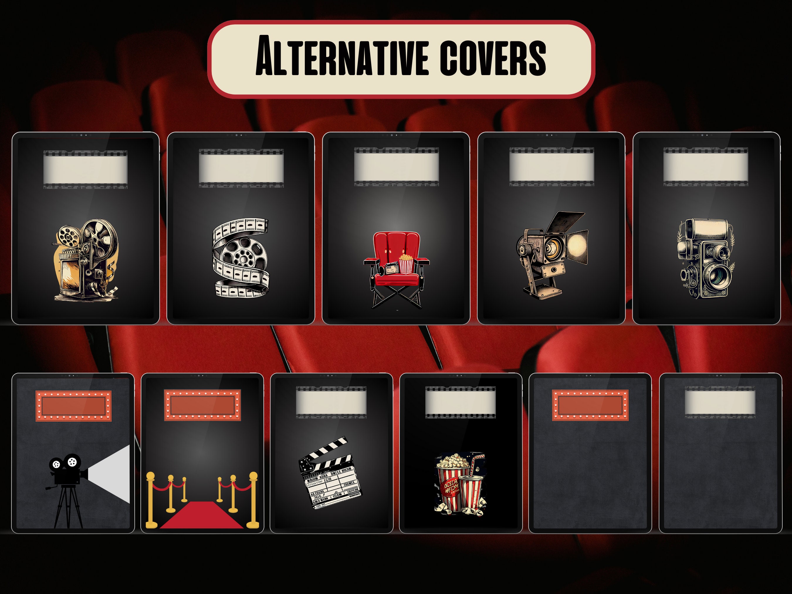 Cinema Themed Digital Hyperlinked Notebook With 12 Sections, 18 Page ...