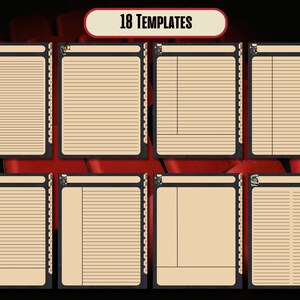 Cinema Themed Digital Hyperlinked Notebook With 12 Sections, 18 Page ...