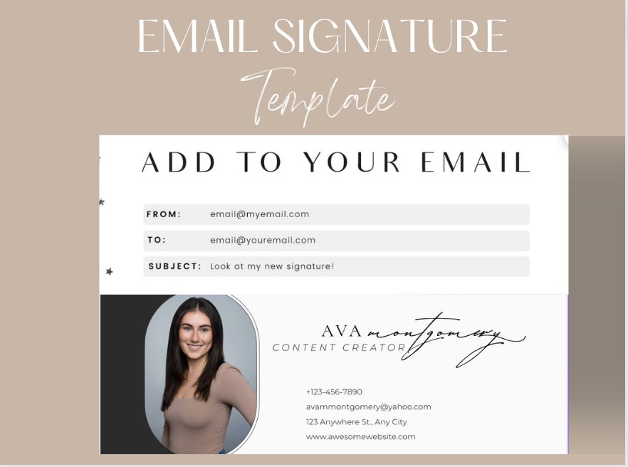 Editable Email Signature, Modern and Sophisticated Editable Email ...