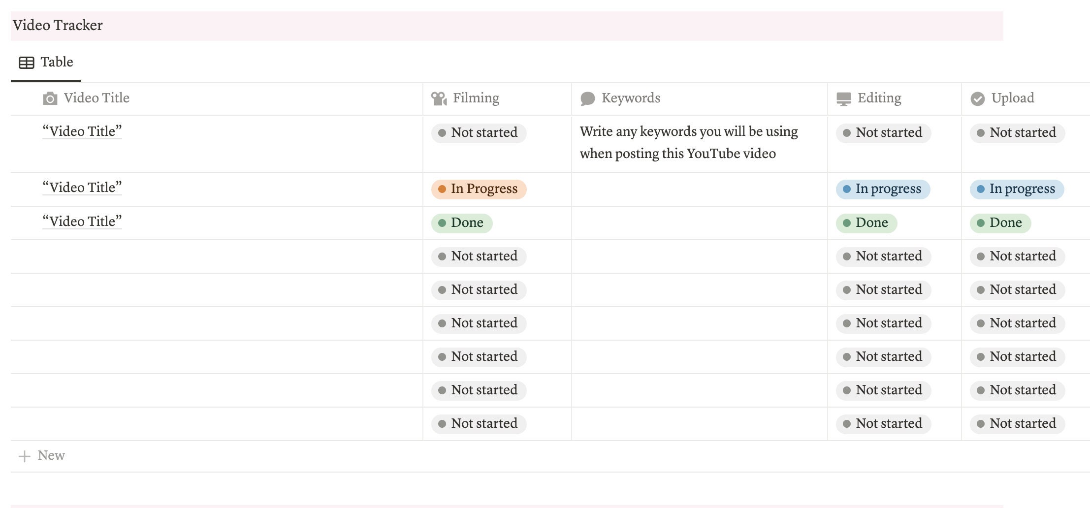 Youtube Notion Template Content Creator Notion Template Youtube ...