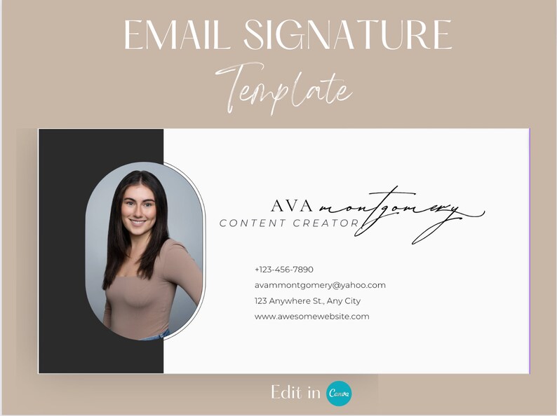 Editable Email Signature, Modern and Sophisticated Editable Email ...