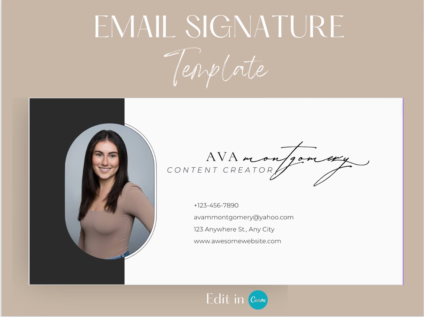 Editable Email Signature, Modern and Sophisticated Editable Email ...
