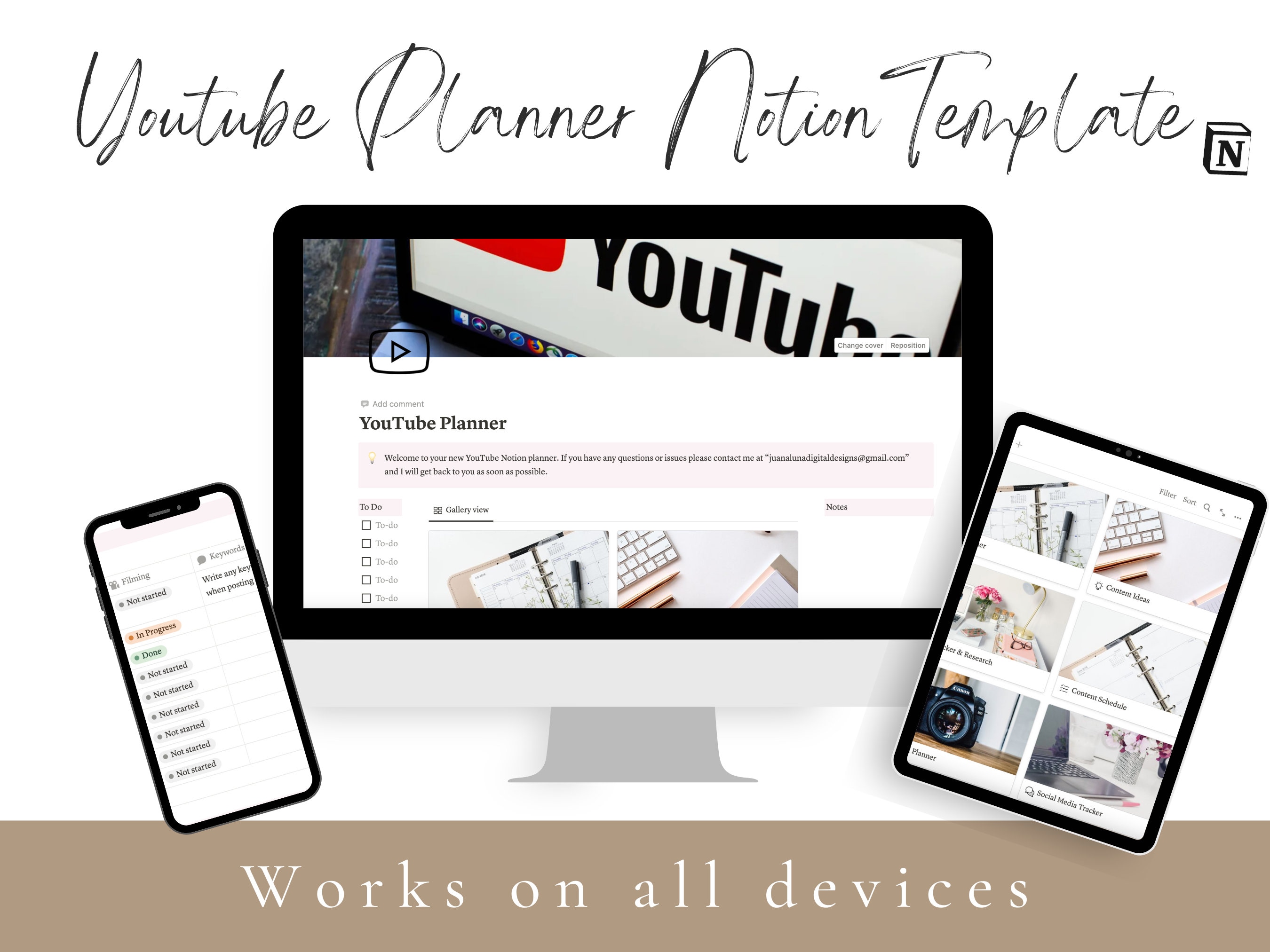Youtube Notion Template Content Creator Notion Template Youtube ...