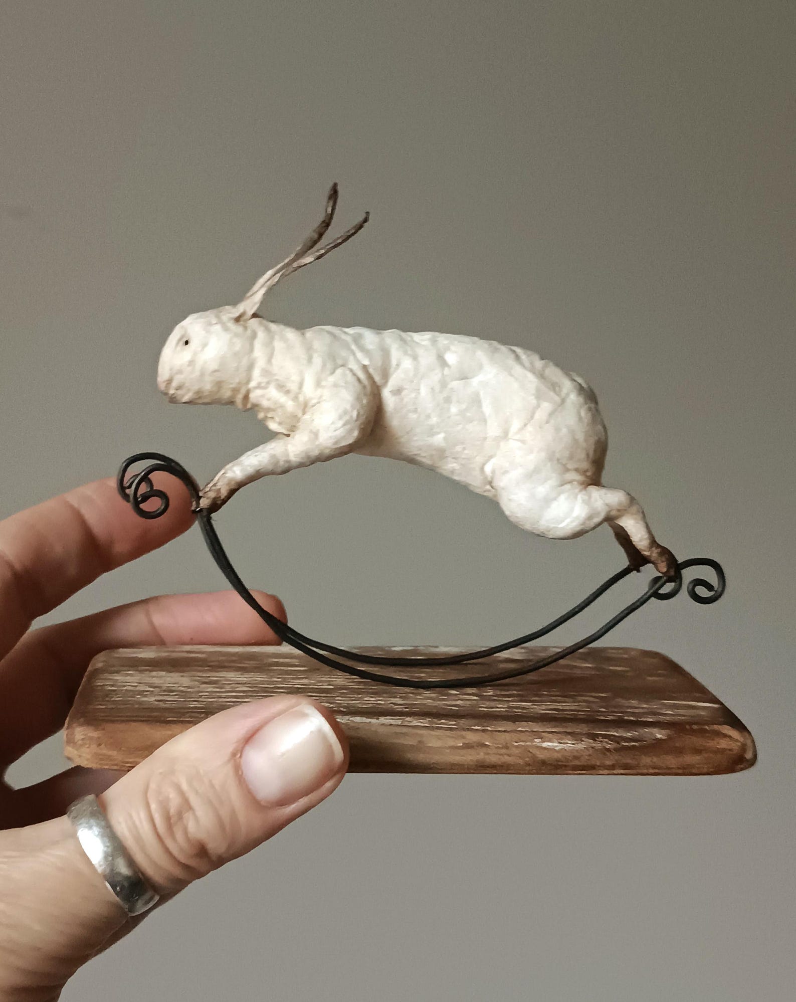 Vintage Rocking Bunny Christmas Ornaments White Cotton 10cm - Etsy