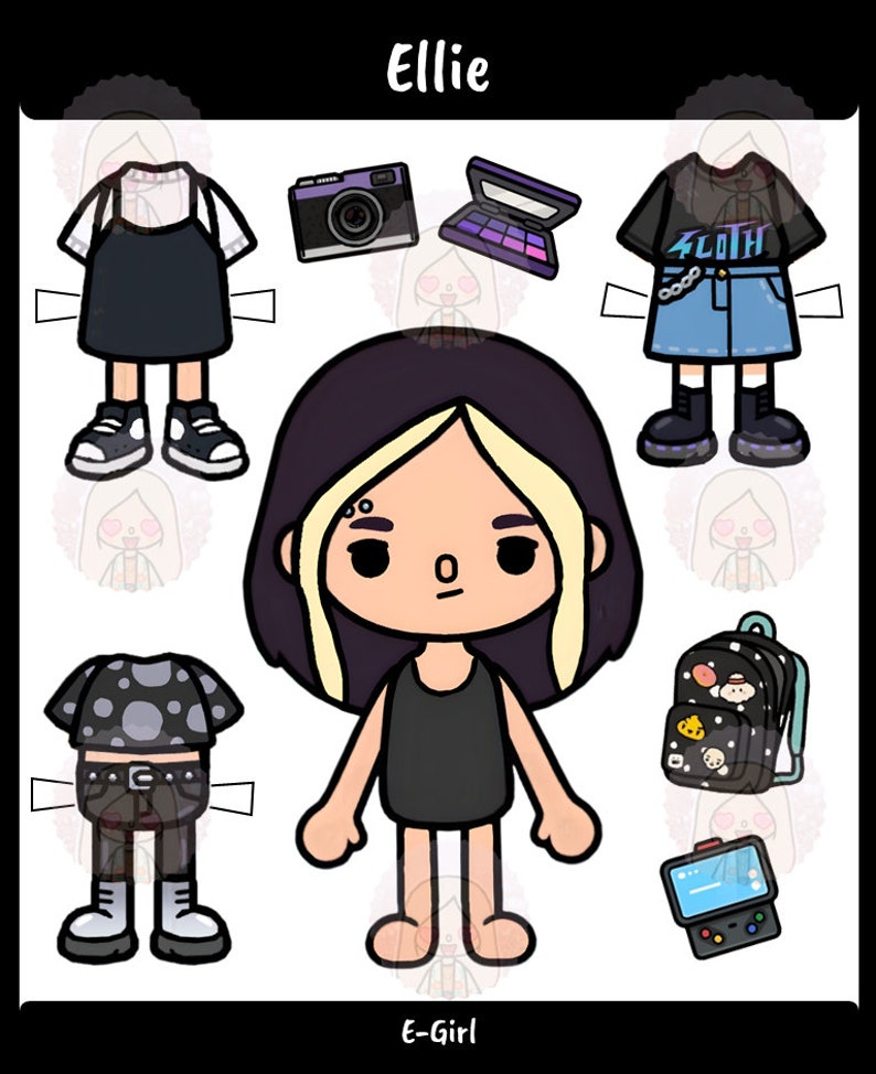 Toca Boca Dress up Paper Doll Printable Template - Etsy
