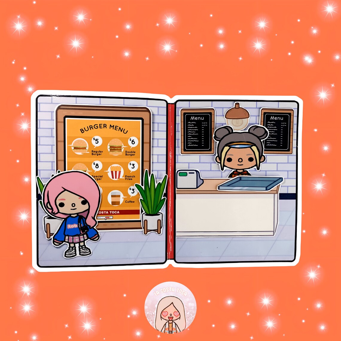 Toca Life Quiet Book Burger Shop Easy Printable Template - Etsy