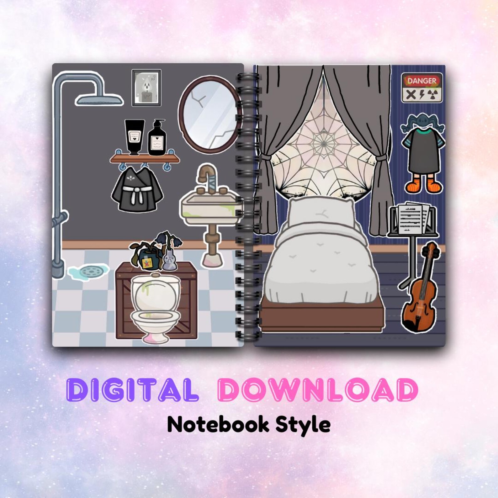 Toca Boca Halloween Paper Doll Quiet Book: Printable Notebook Style ...