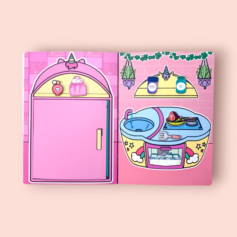 DIY Unicorn House Paper Doll Kids Crafting Activity - Etsy