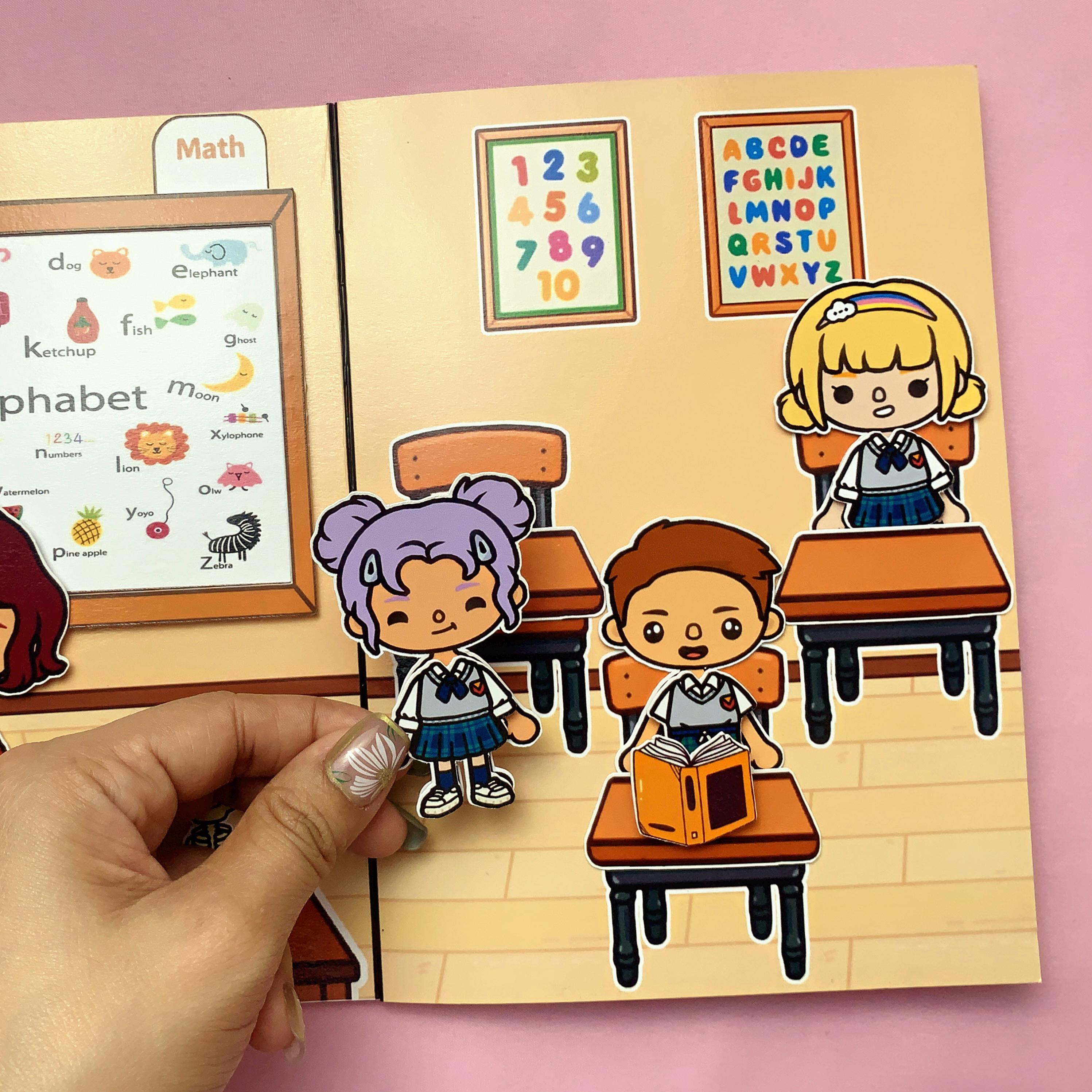 Toca Boca Quiet Book School Time Paper Doll Template Educational ...