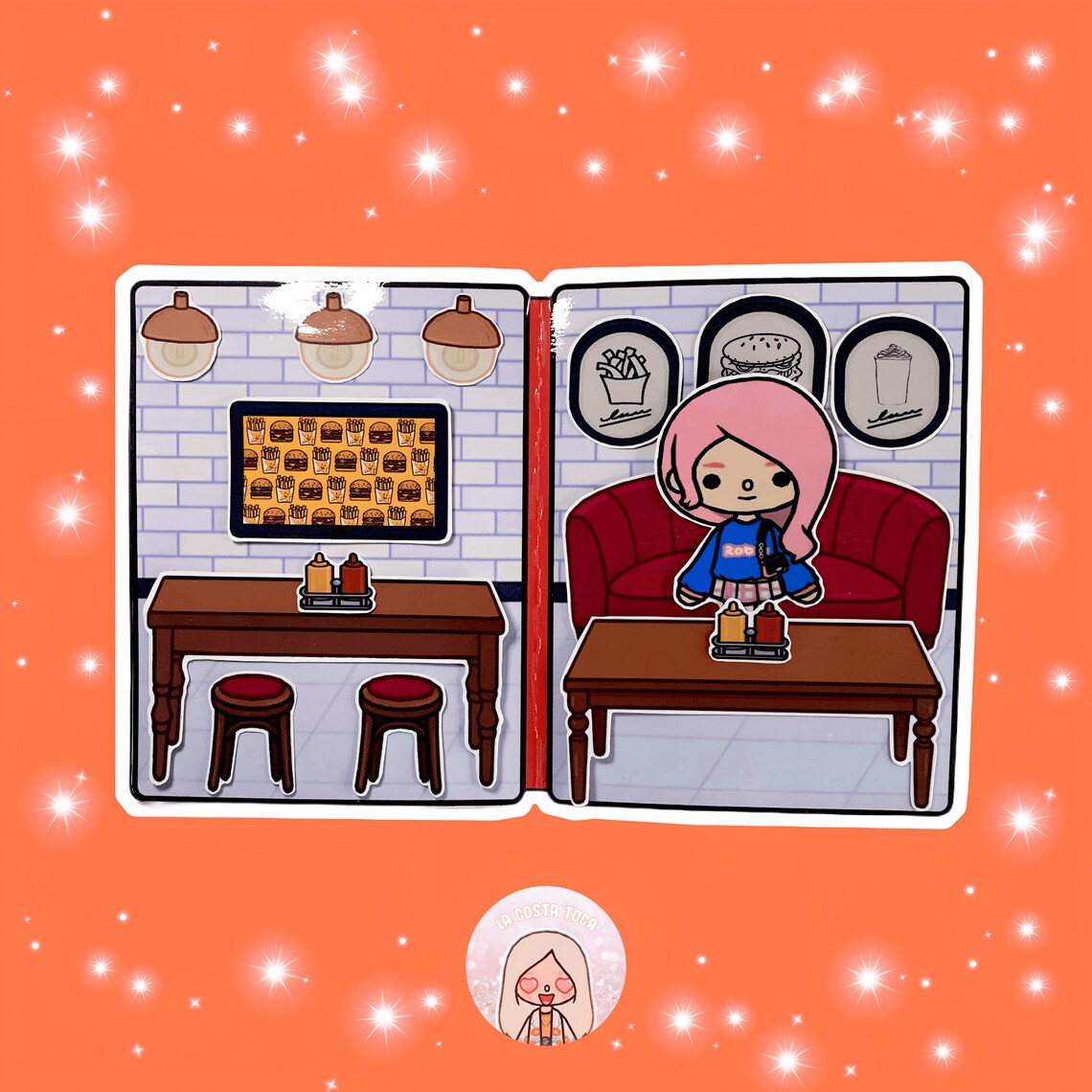 Toca Life Quiet Book Burger Shop Easy Printable Template - Etsy