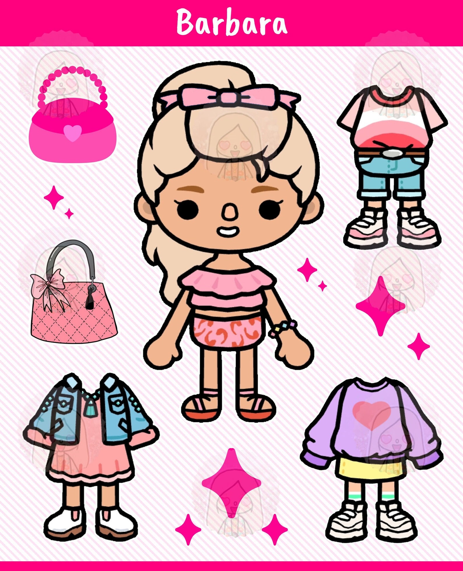Toca Boca B-dolly Paper Doll Printable Template - Etsy