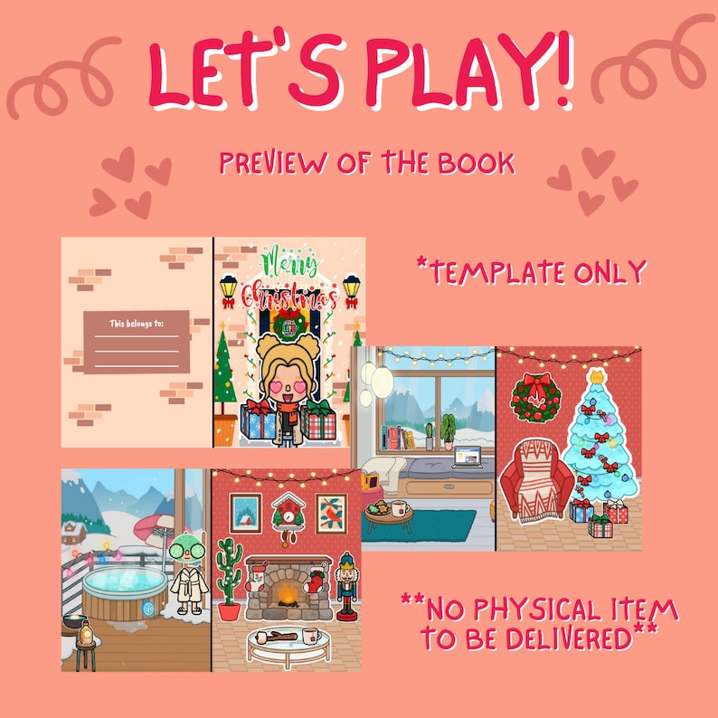 Christmas Paper Doll House Toca Boca Quiet Book Easy DIY for Kids ...