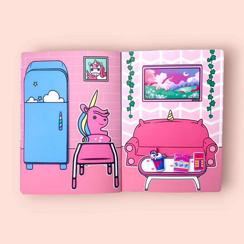 DIY Unicorn House Paper Doll Kids Crafting Activity - Etsy