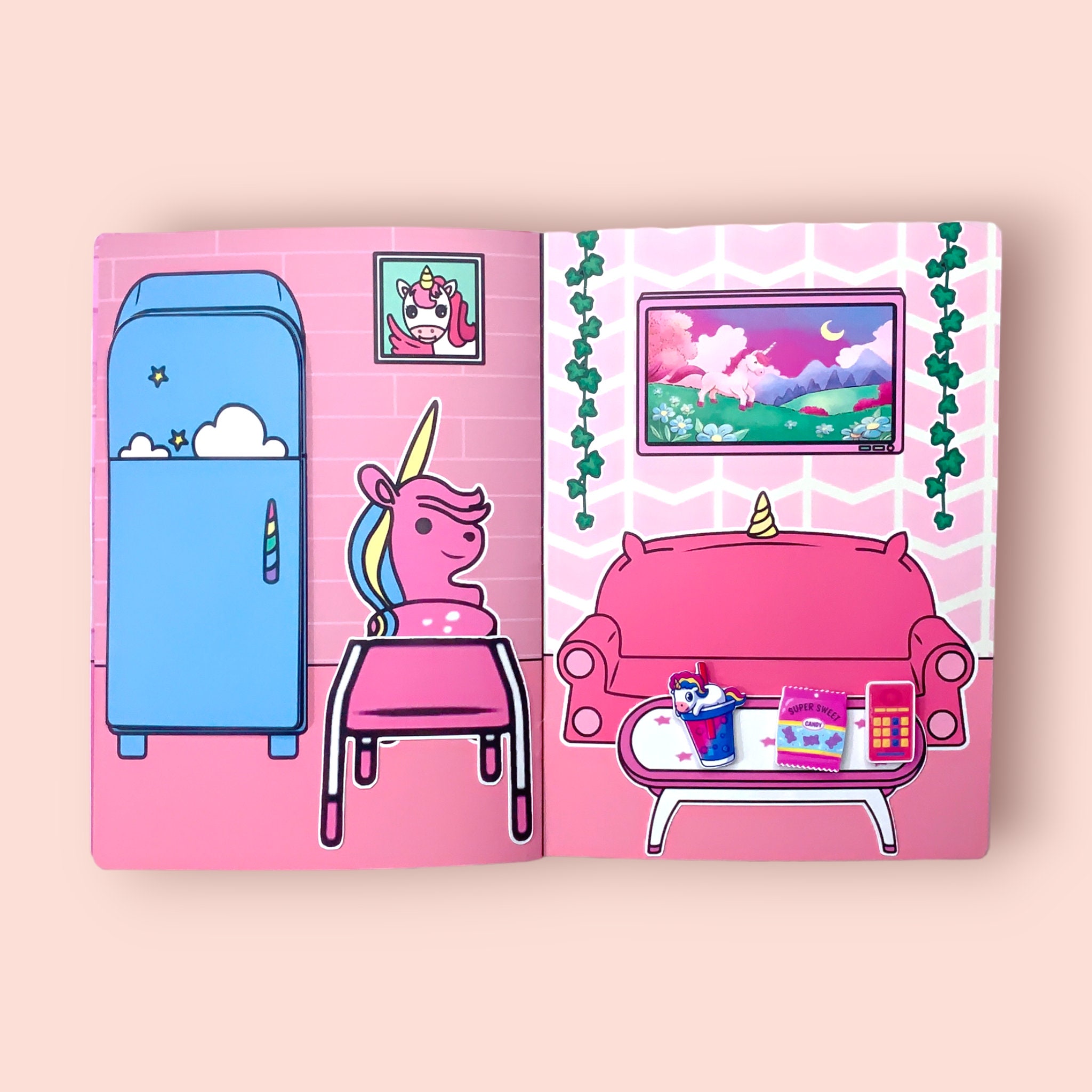 DIY Unicorn House Paper Doll Kids Crafting Activity - Etsy