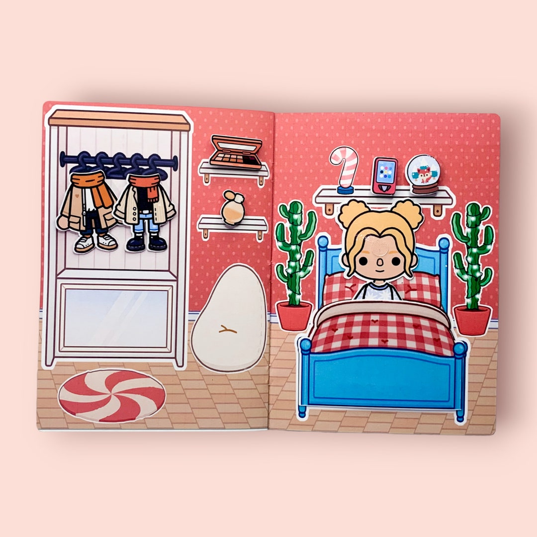 Toca Boca Christmas Paper Doll House Quiet Book Printable Template Kids ...