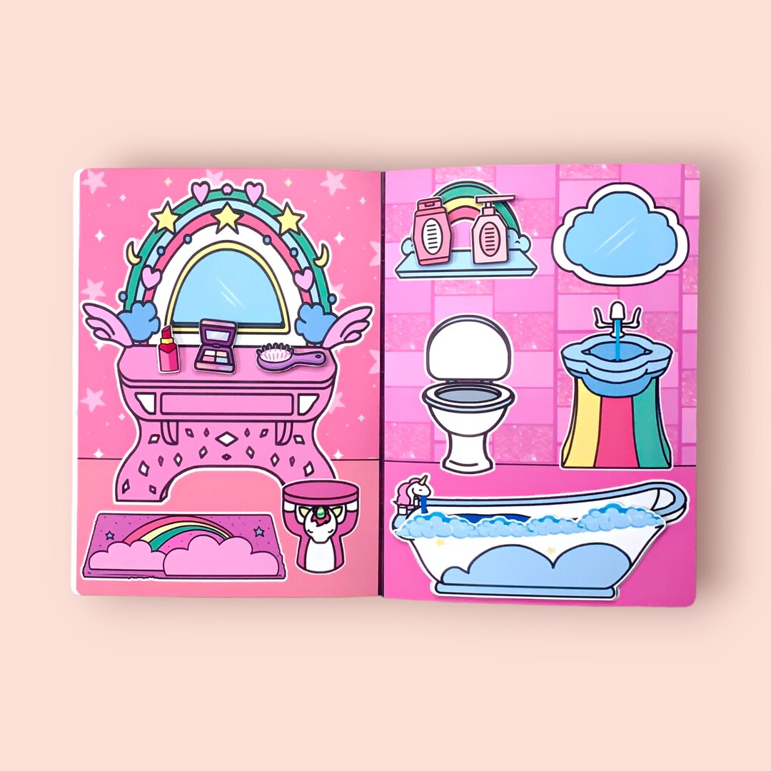 DIY Unicorn House Paper Doll Kids Crafting Activity - Etsy