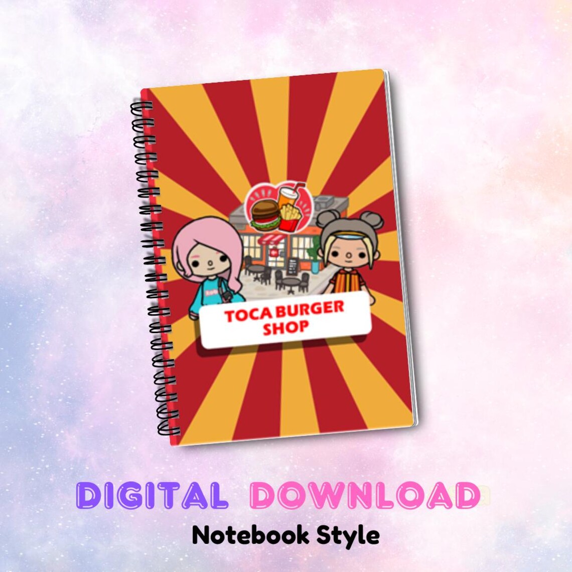 Toca Life Quiet Book Burger Shop Easy Printable Template Notebook Style ...